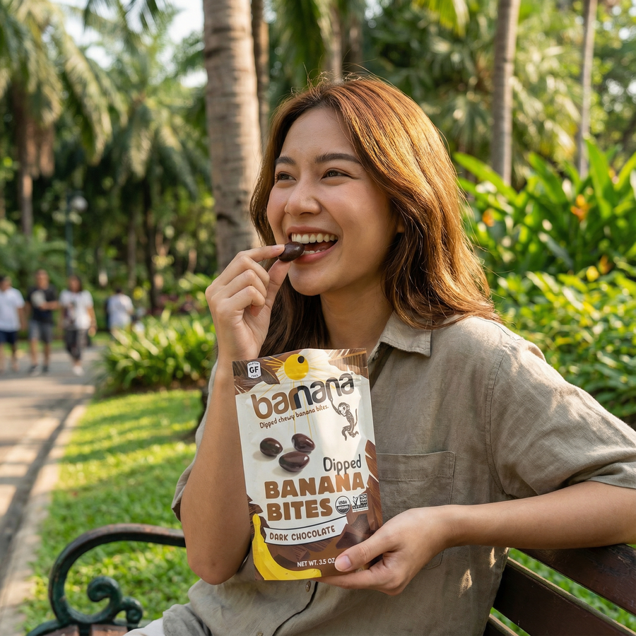 Organic Chocolate Chewy Banana Bites | Barnana